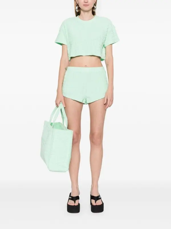 Givenchy 4g-Motif Cropped T-Shirt In Green - 50% Off