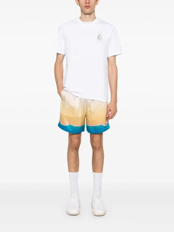Casablanca L'arc Coloré Silk Shorts - Yellow