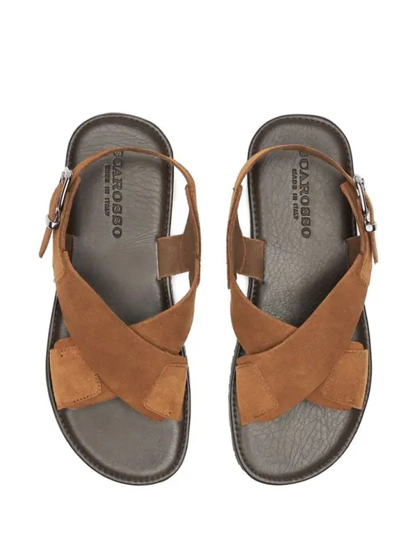 SCAROSSO Massimo Suede Sandals - Brown