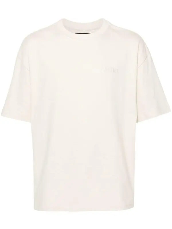Amiri Logo-embroidered Cotton T-shirt - Neutrals