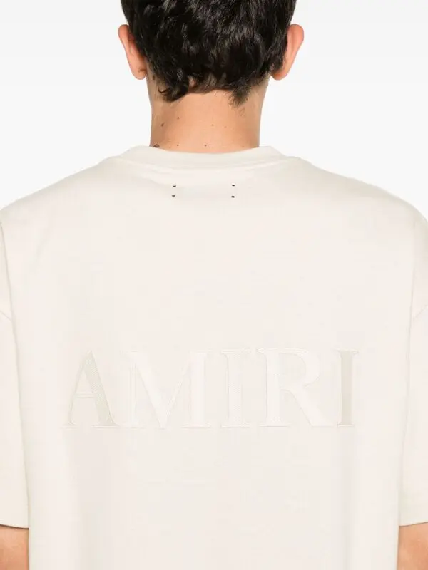 Amiri Logo-embroidered Cotton T-shirt - Neutrals