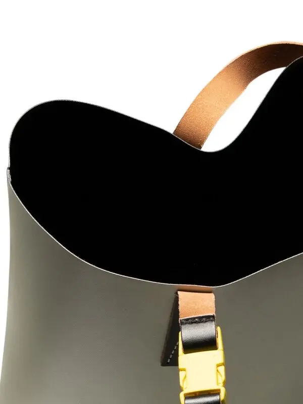 Marni Logo-print Leather Tote Bag - Neutrals