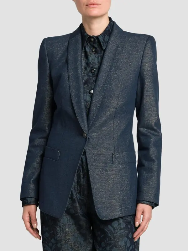 Giorgio Armani Metallic Denim Blazer