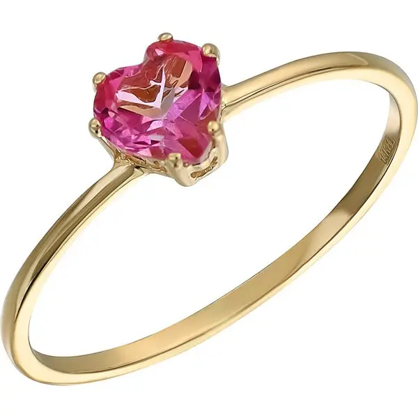 Bony Levy 14k Gold Pink Topaz Heart Ring - 14k Yellow Gold