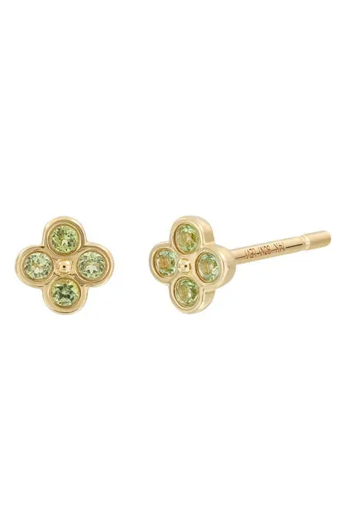 Bony Levy 14k Gold Semiprecious Stone Stud Earrings - 14k Yellow Gold /peridot
