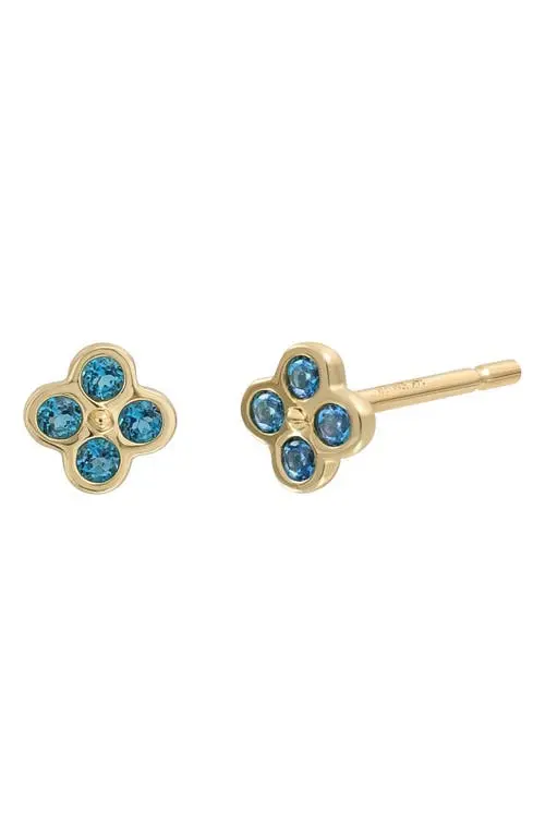 Bony Levy 14k Gold Semiprecious Stone Stud Earrings - 14k Yellow Gold/blue Topaz