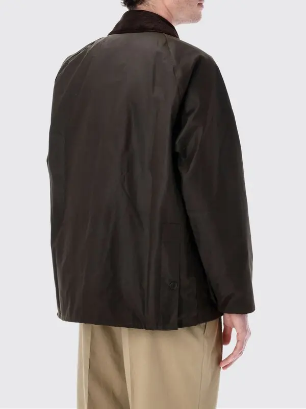 Barbour Bedale Waxed Cotton Jacket With Corduroy Collar - Olive