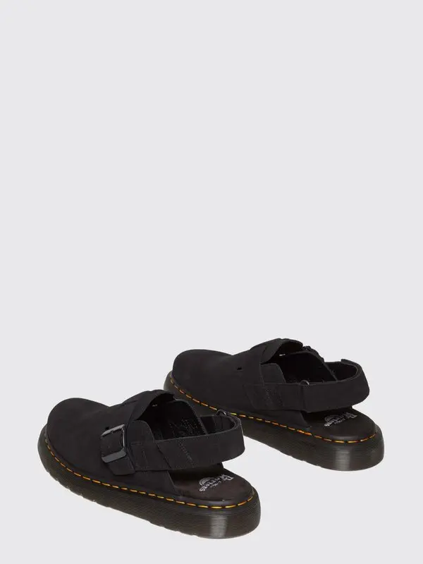 Dr. Martens Jorge Suede Slingback Mules With Adjustable Strap - Black