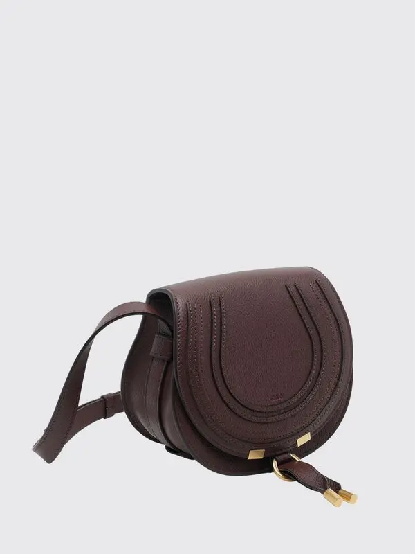 Chloé Marcie Mini Grained Calfskin Crossbody Bag - Coffee
