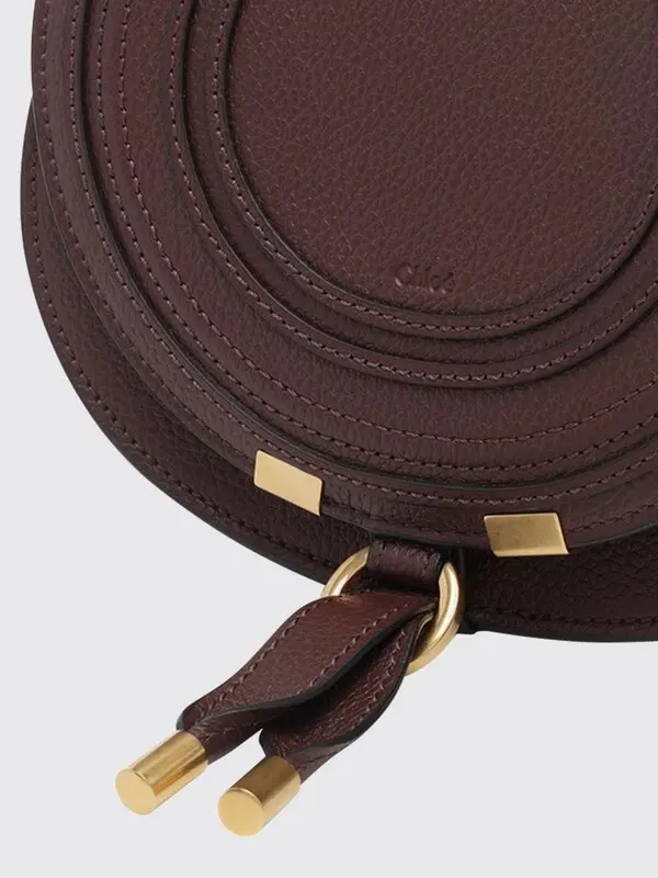 Chloé Marcie Mini Grained Calfskin Crossbody Bag - Coffee