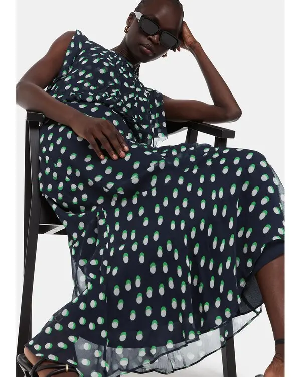 Whistles Moon Spot Dress - Navy/multi