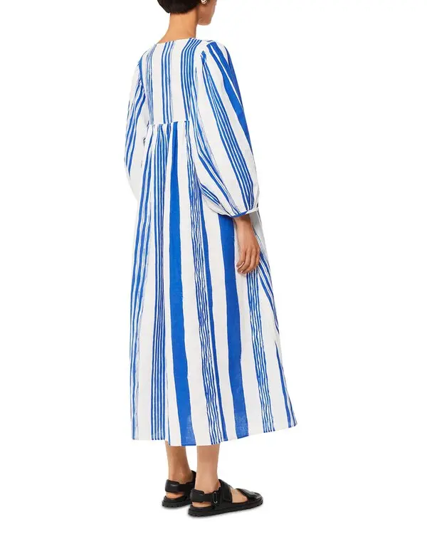 Whistles Painted Stripe Gloria Dress - Blue/white