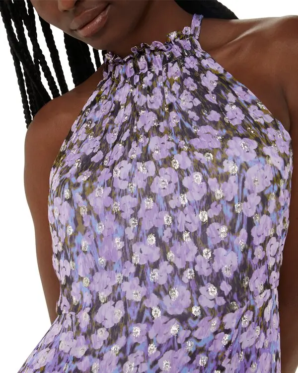 whistles metallic dobby dress Whistles Dobby Metallic Midi Dress Black/Multi Size 2