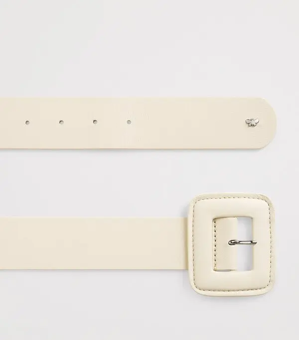 Max Mara Nappa Leather Tonal Belt - White