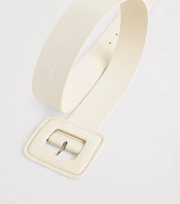 Max Mara Nappa Leather Tonal Belt - White