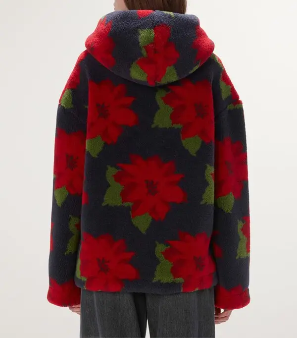 Jw Anderson Floral Zip-Up Fleece Jacket - Blue | Editorialist