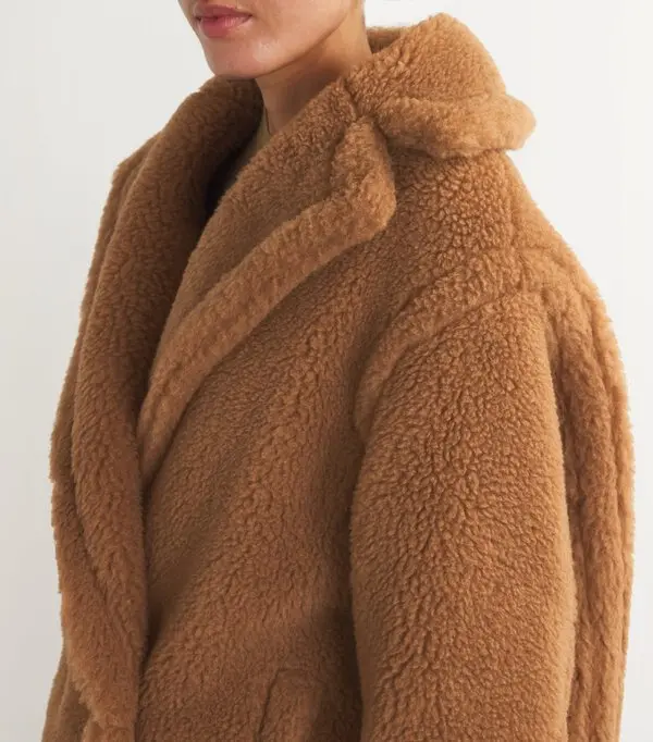 Max Mara Alpaca-blend Short Teddy Coat - Beige