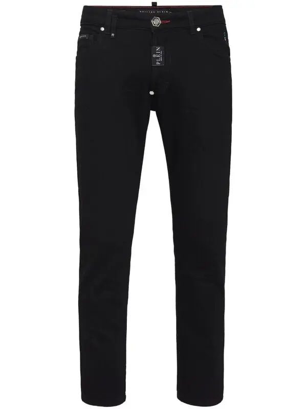 Philipp Plein Logo-plaque Skinny-cut Jeans - Black