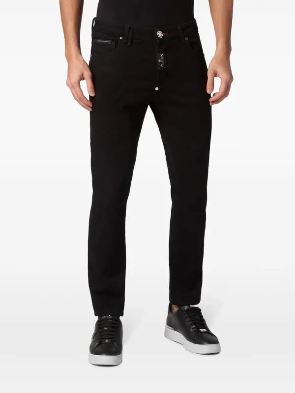 Philipp Plein Logo-plaque Skinny-cut Jeans - Black