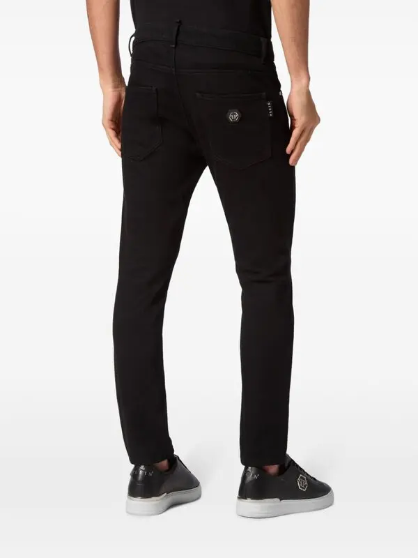 Philipp Plein Logo-plaque Skinny-cut Jeans - Black