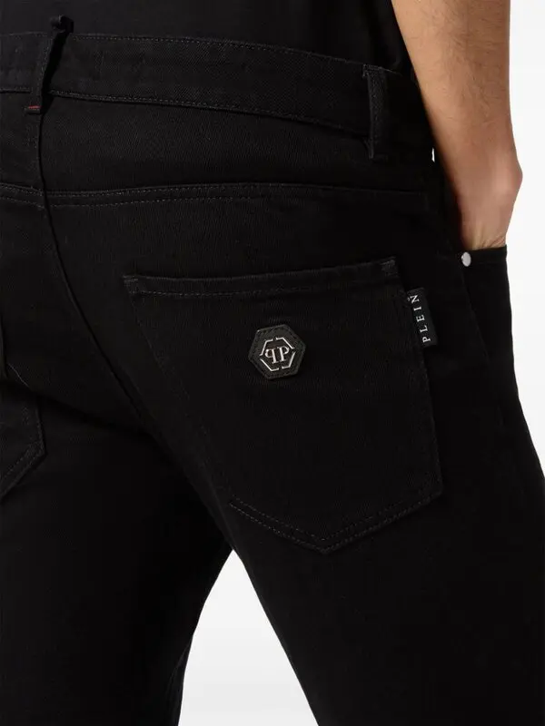Philipp Plein Logo-plaque Skinny-cut Jeans - Black
