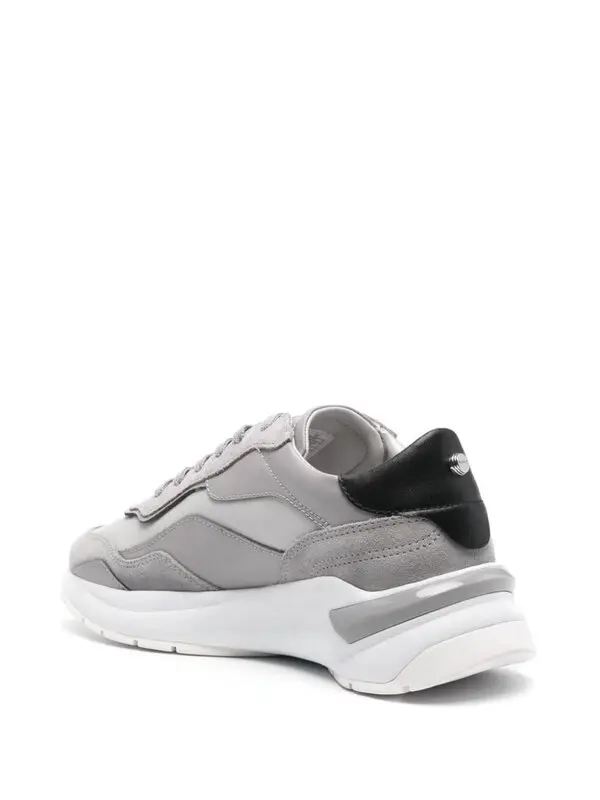 BOSS Lace-up Leather Sneakers - Grey