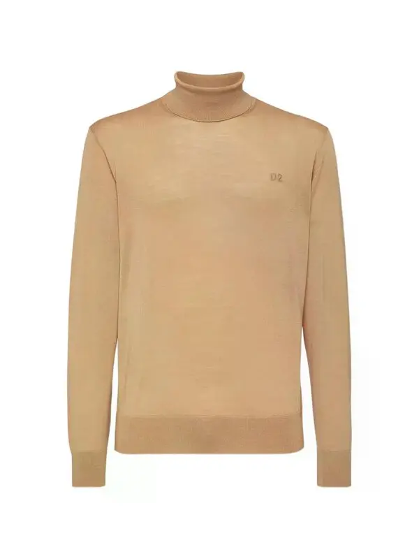 Dsquared2 Embroidered-logo Ribbed Jumper - Neutrals