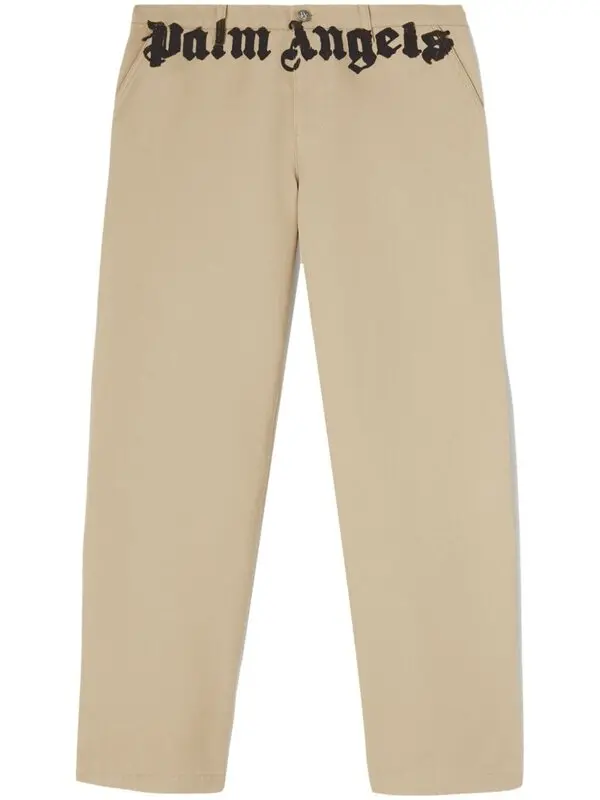 Palm Angels Logo-print Cotton Chinos