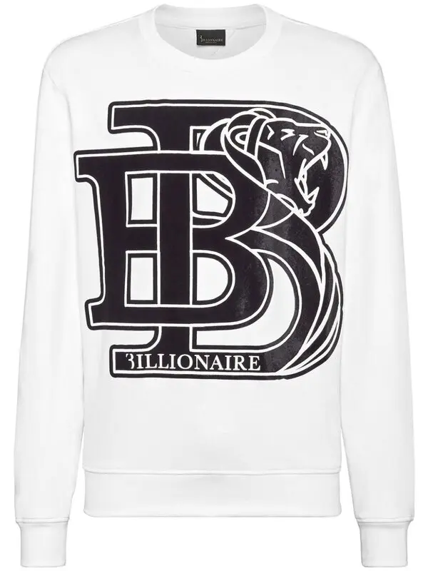 BILLIONAIRE Logo-print Cotton Sweatshirt - White