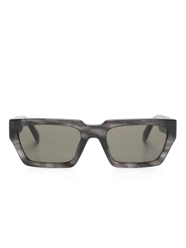 Moschino Rubberised Logo Rectangle Sunglasses