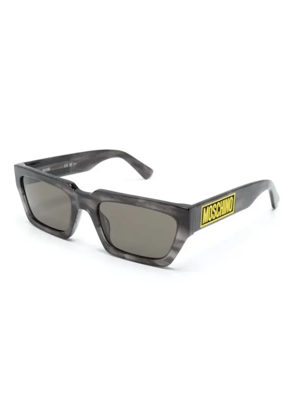 Moschino Rubberised Logo Rectangle Sunglasses