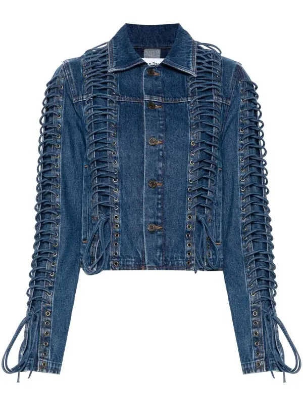 Jean Paul Gaultier Lace-up Denim Jacket - Black