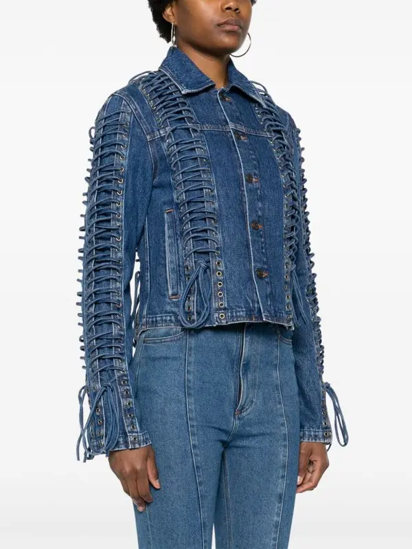 JEAN PAUL GAULTIER Lace-up Denim Jacket