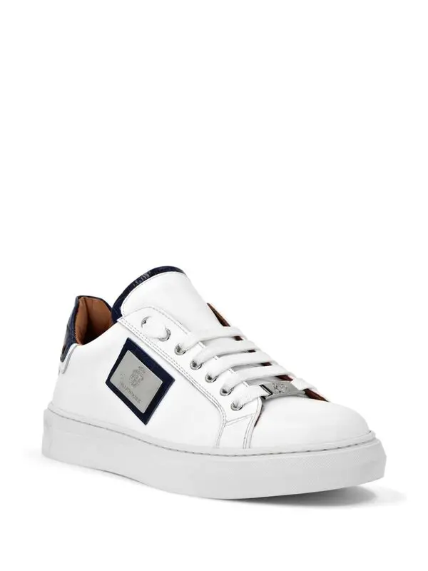 BILLIONAIRE Logo-plaque Leather Sneakers