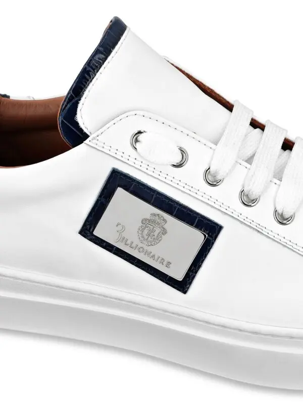 BILLIONAIRE Logo-plaque Leather Sneakers