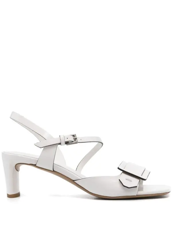 DEL CARLO 55mm Moore Patent Leather Sandals - White