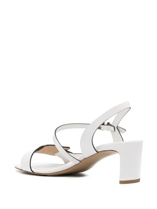 DEL CARLO 55mm Moore Patent Leather Sandals - White