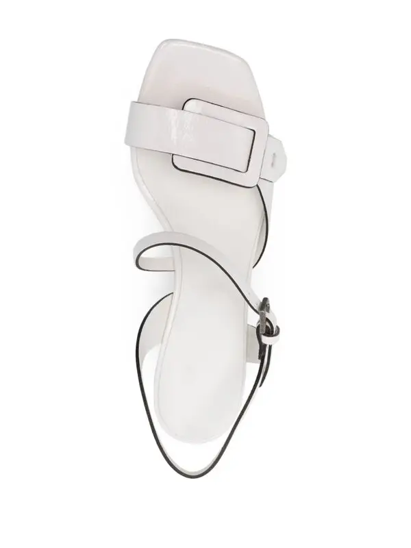 DEL CARLO 55mm Moore Patent Leather Sandals - White