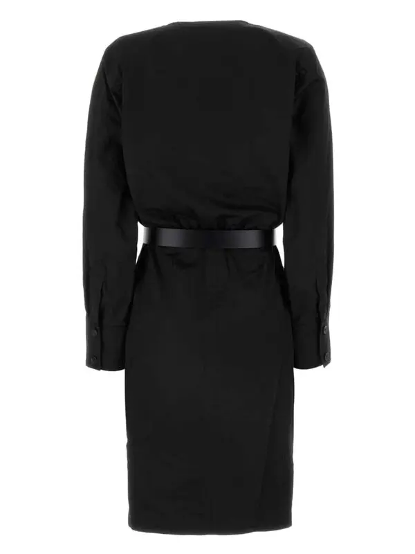 Saint Laurent Cotton-Blend Dress - Black | Editorialist