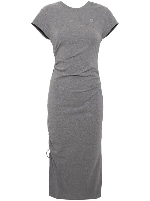 B+Ab Knot-Detail Fine-Ribbed Midi Dress In Grey - 50% Off | Editorialist