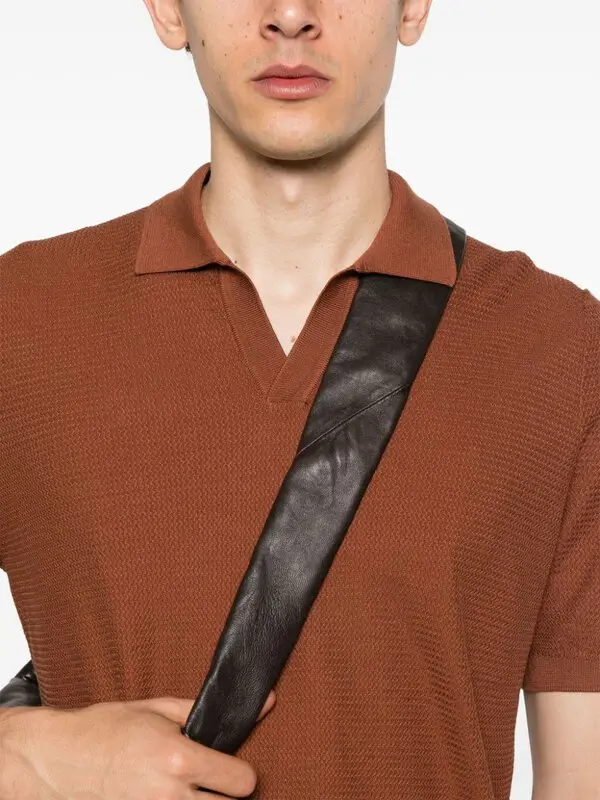 Tagliatore Paco Split-neck Polo Shirt - Brown