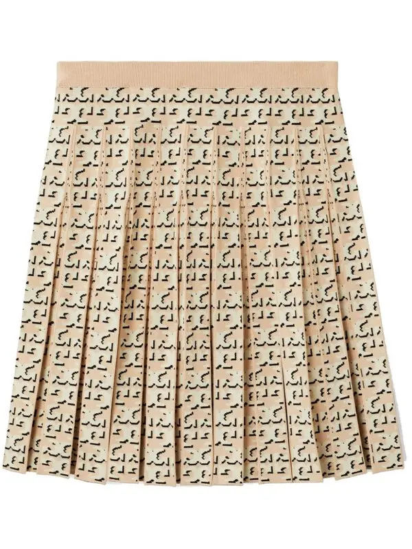 Tory Burch T Monogram Pleated Skirt - Neutrals