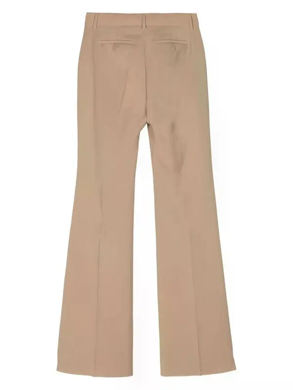 Sportmax Virgin Wool Pressed Crease Flared Trousers - Neutrals