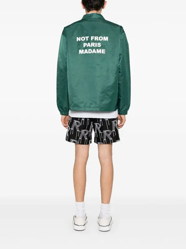 Drole De Monsieur Slogan Lightweight Jacket - Green