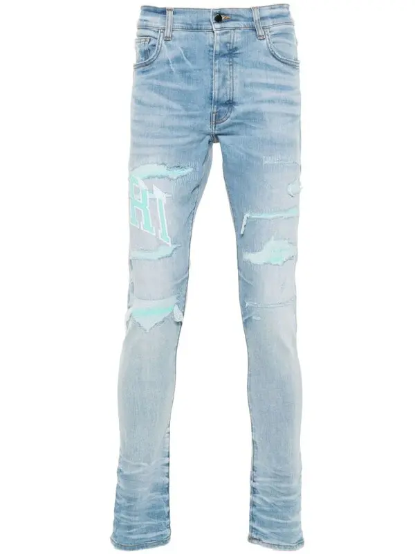 Amiri Varsity Logo Skinny Jeans