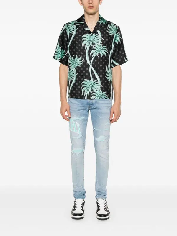 Amiri Varsity Logo Skinny Jeans