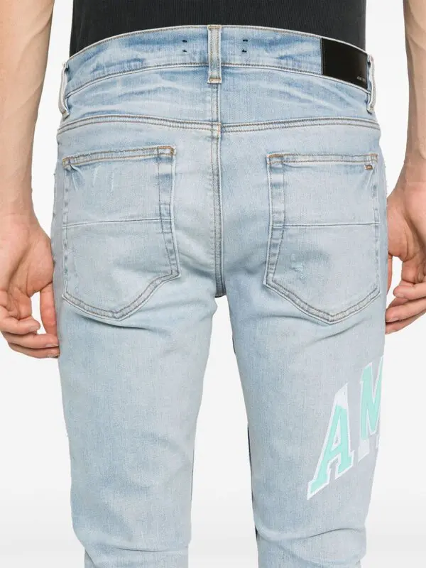 Amiri Varsity Logo Skinny Jeans