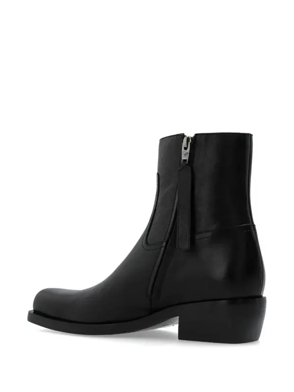Versace Luciano Leather Ankle Boots