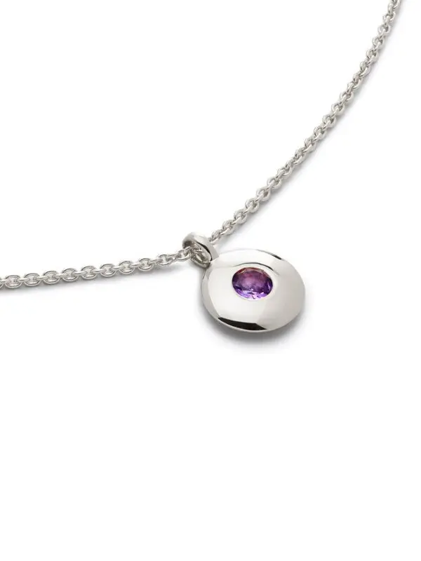Monica Vinader February Birthstone Pendant Necklace - Silver