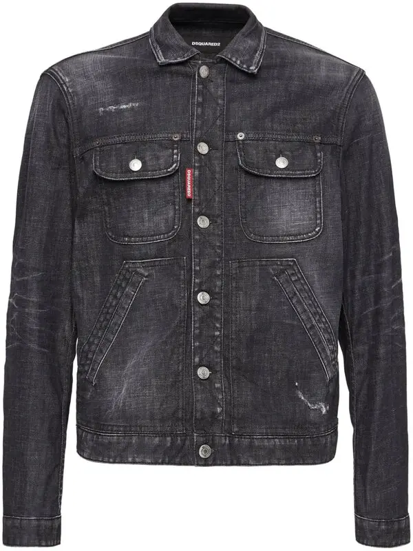 Dsquared2 Distressed Denim Trucker Jacket
